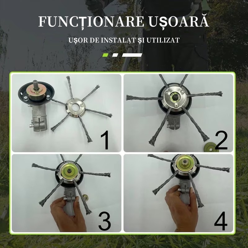 Cap trimmer rotativ din otel, AjieQaQ, 6 inch, 6 dinti, gri, 1 x cap ...