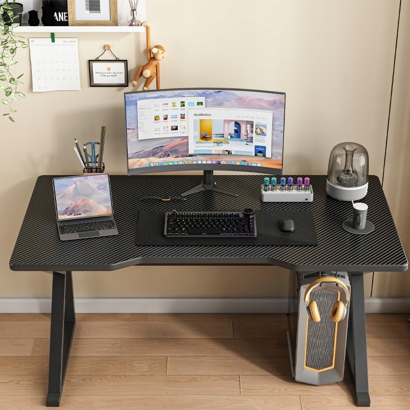 Birou modern de gaming pentru calculator negru loft birou de gaming ...