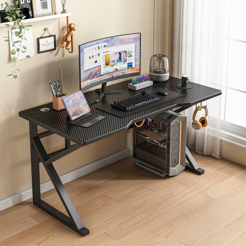 Birou modern de gaming pentru calculator negru loft birou de gaming ...