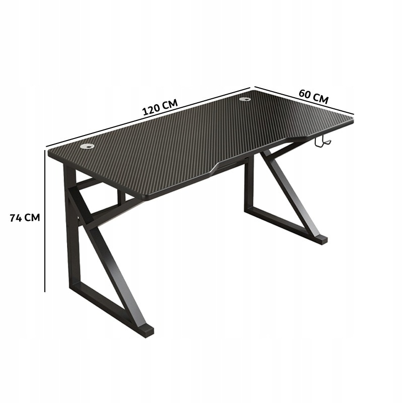 Birou modern de gaming pentru calculator negru loft birou de gaming ...