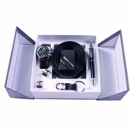 Set Cadou pentru Barbati - 6 Piese de Lux - Ceas, Catarama Automata ...