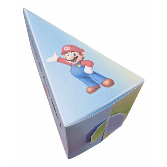 Cutie in forma de felie tort din carton de 160 gr model Mario 12 x 7 x ...