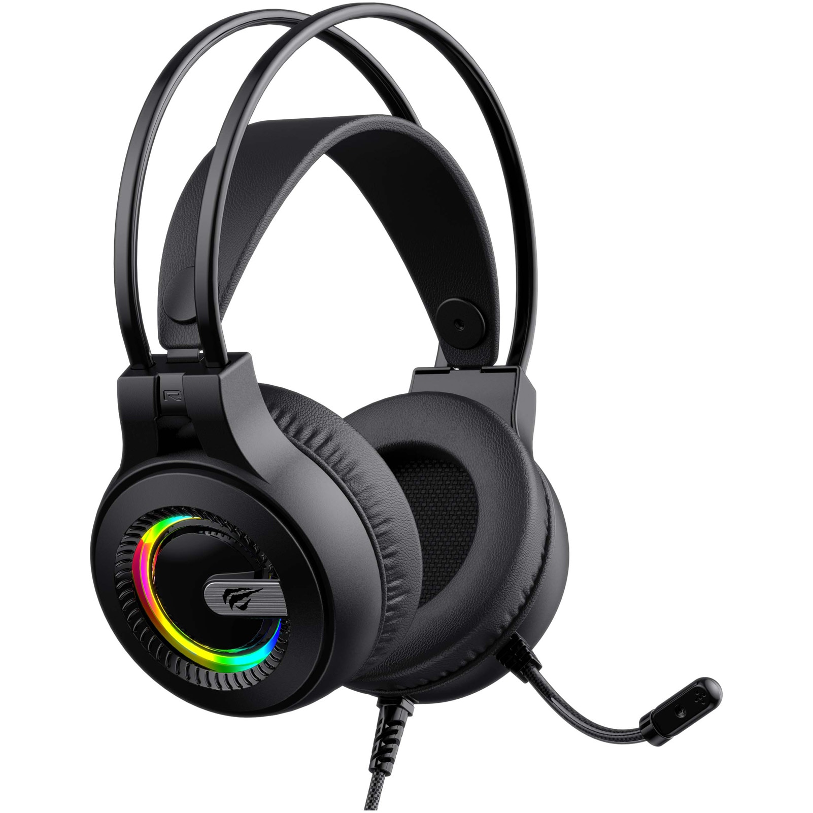 Casti gaming cu microfon HAVIT H2040d, iluminare RGB, difuzoare 50mm ...