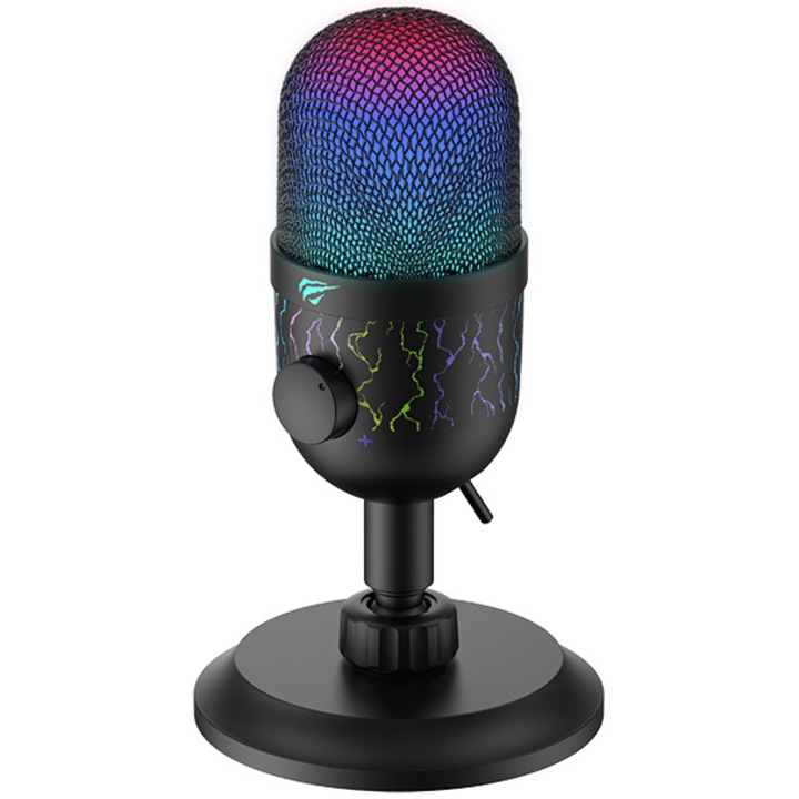 Microfon gaming HAVIT GK52, iluminare RGB, Cardioid, microphone mute ...