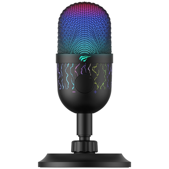 Microfon gaming HAVIT GK52, iluminare RGB, Cardioid, microphone mute ...
