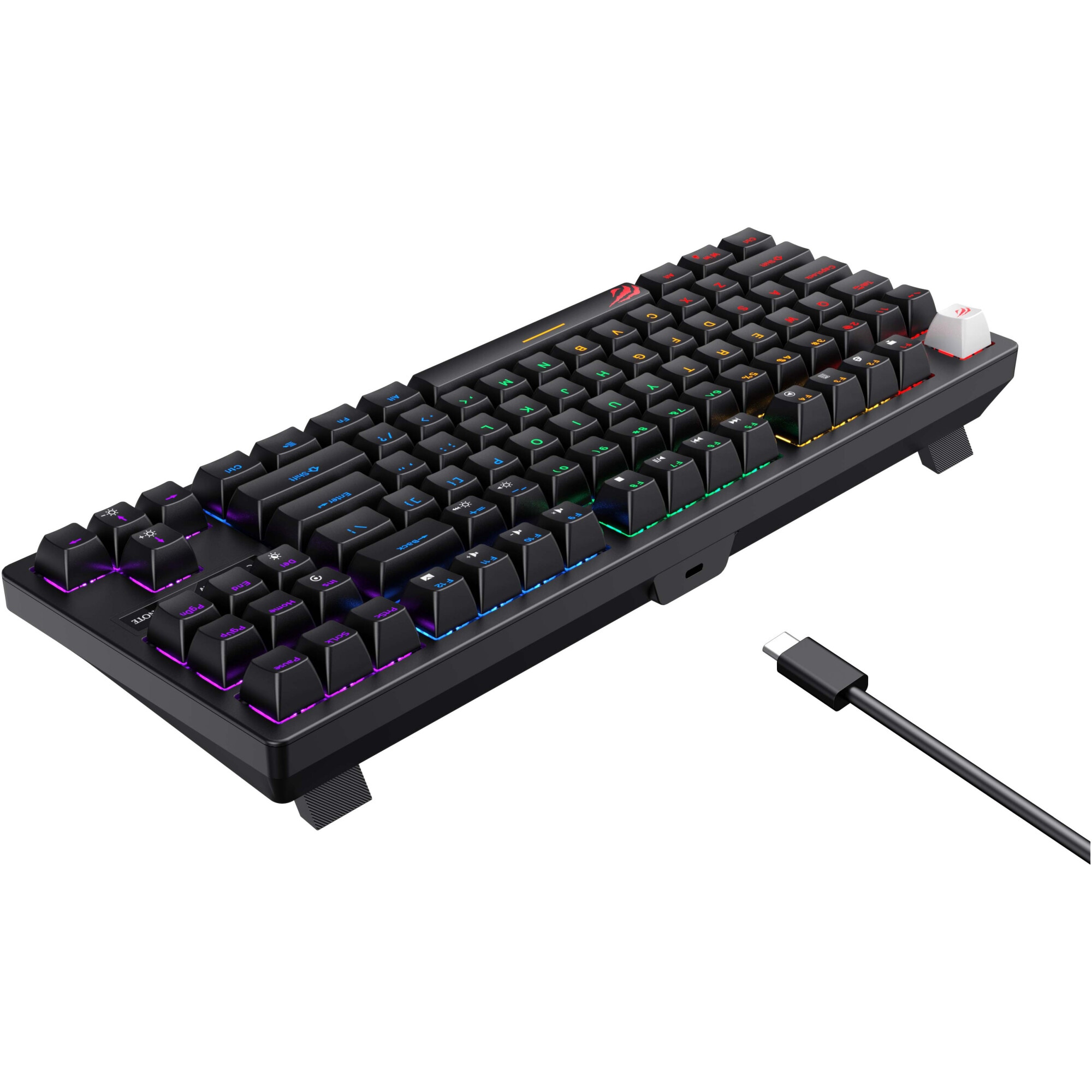 Tastatura gaming HAVIT KB892L, 87 taste, full anti-ghosting, 19 moduri ...