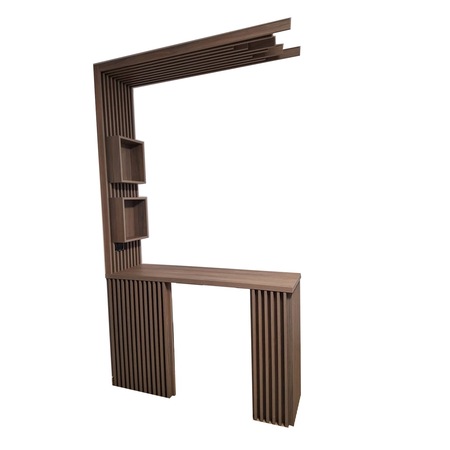 Set Masa Bar cu Riflaje Moderne, Inaltime 250 cm, Culoare Ulm Deschis ...