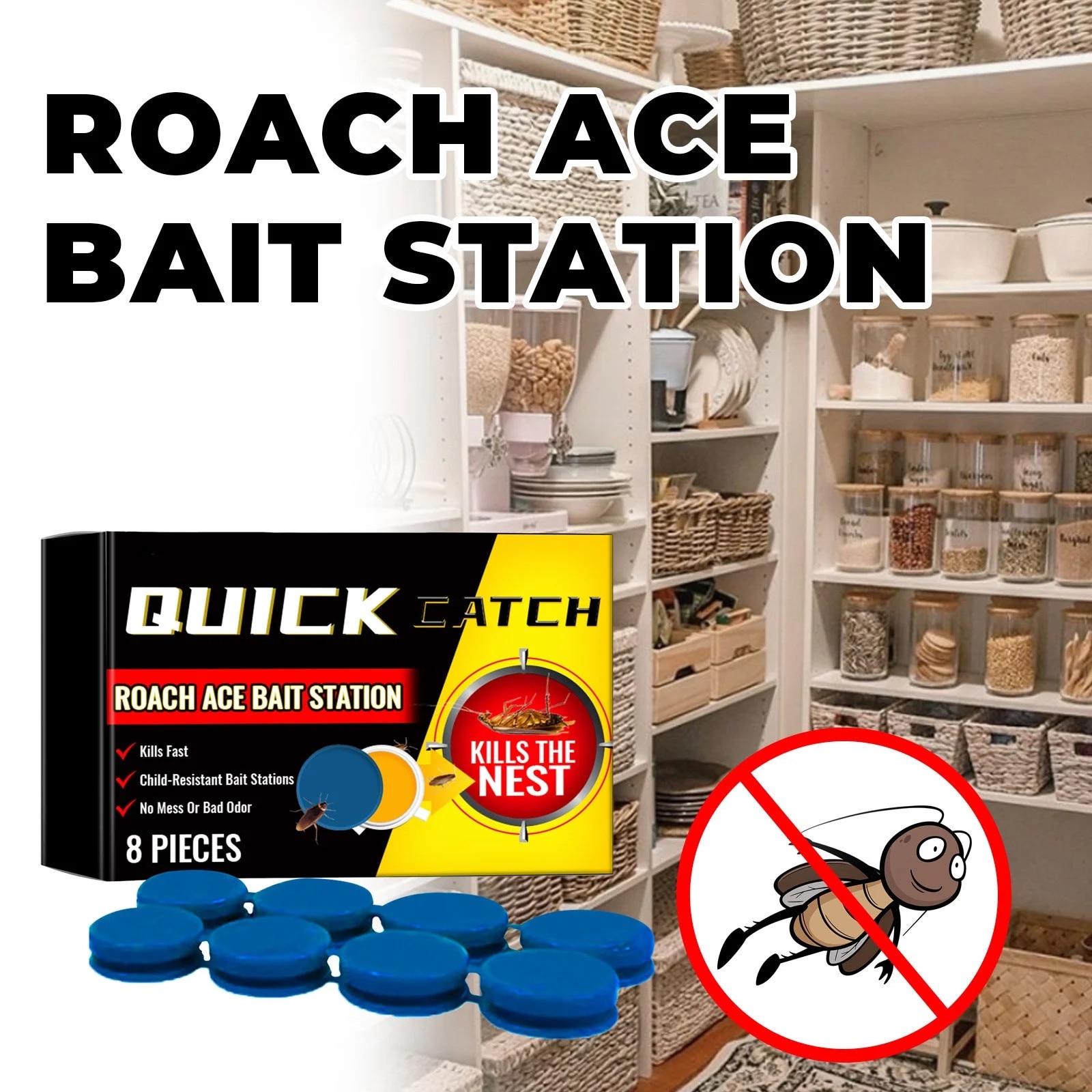 Set capcane insecticide Fokelyi Quick Catch Roach Ace, rezistent la ...