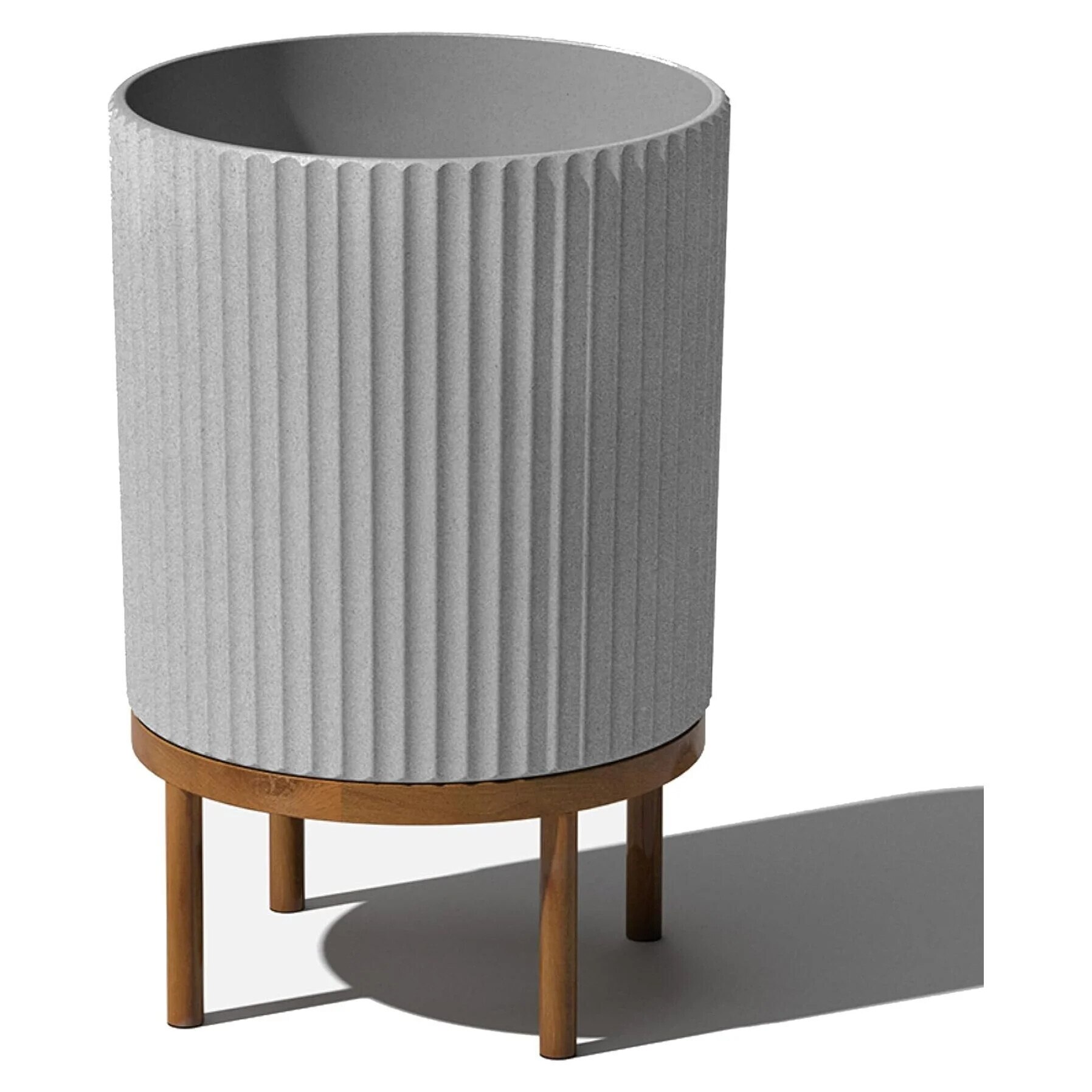 Set ghivece rotunde Demi Series cu suport, Fokelyi, plastic-concret ...