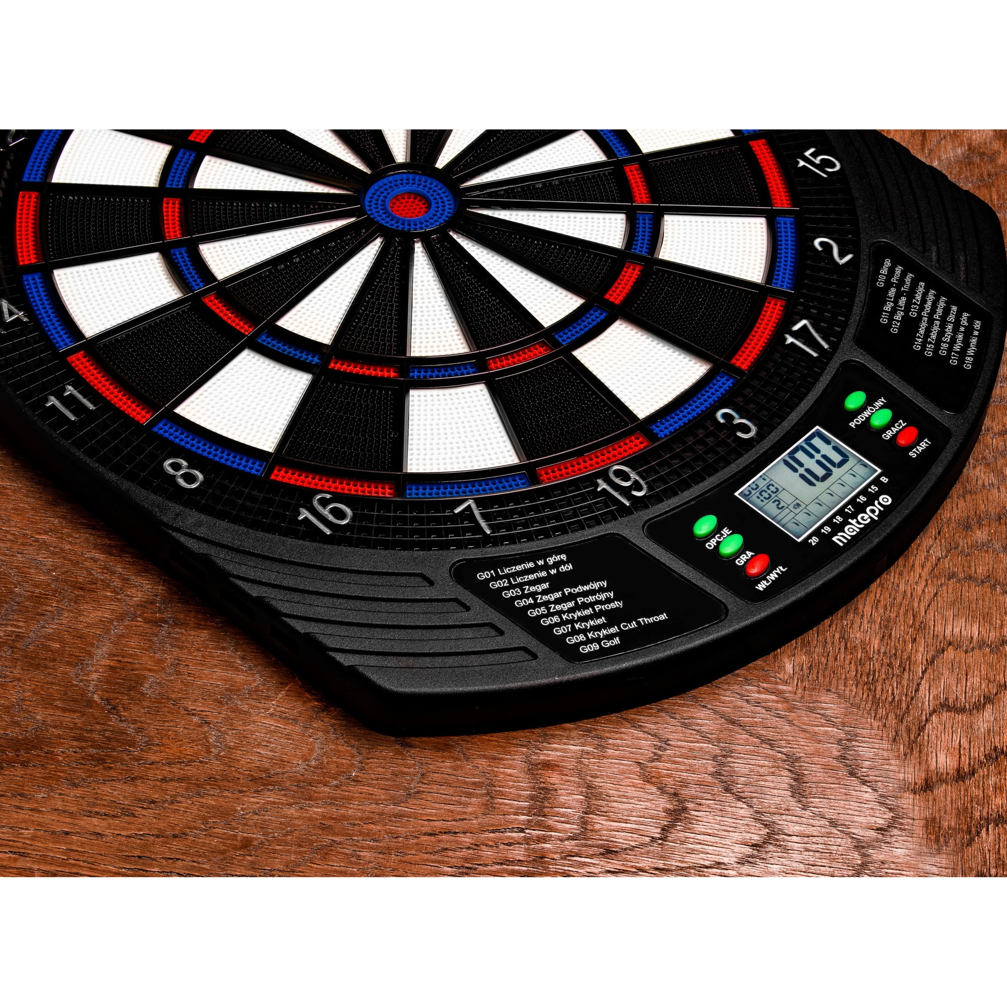 Tabla electronică de darts Matepro LITE, 18 jocuri, ecran LCD ...