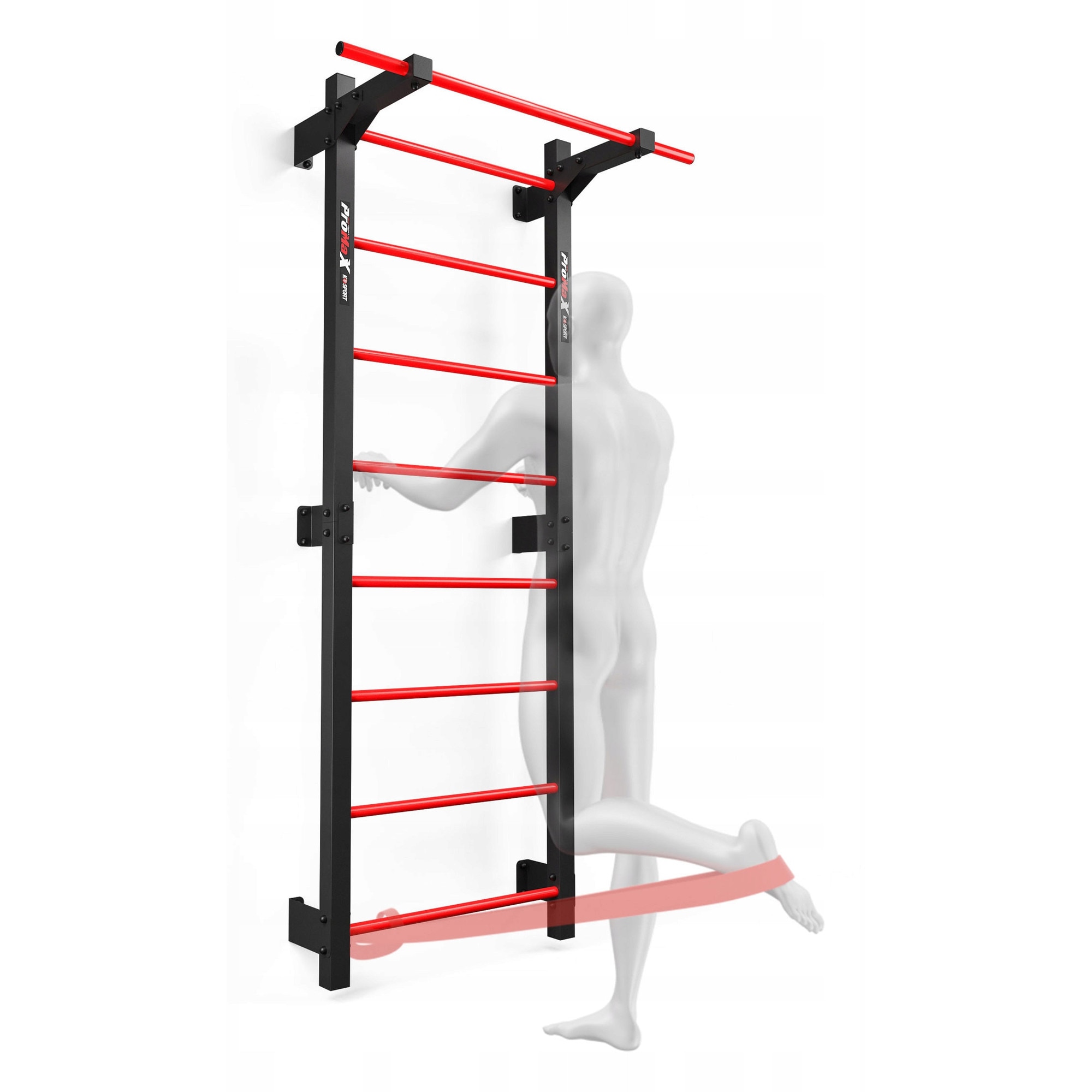 Scara cu bara pentru exercitii, K-SPORT, KSSL094, Metal, Negru, rosu ...