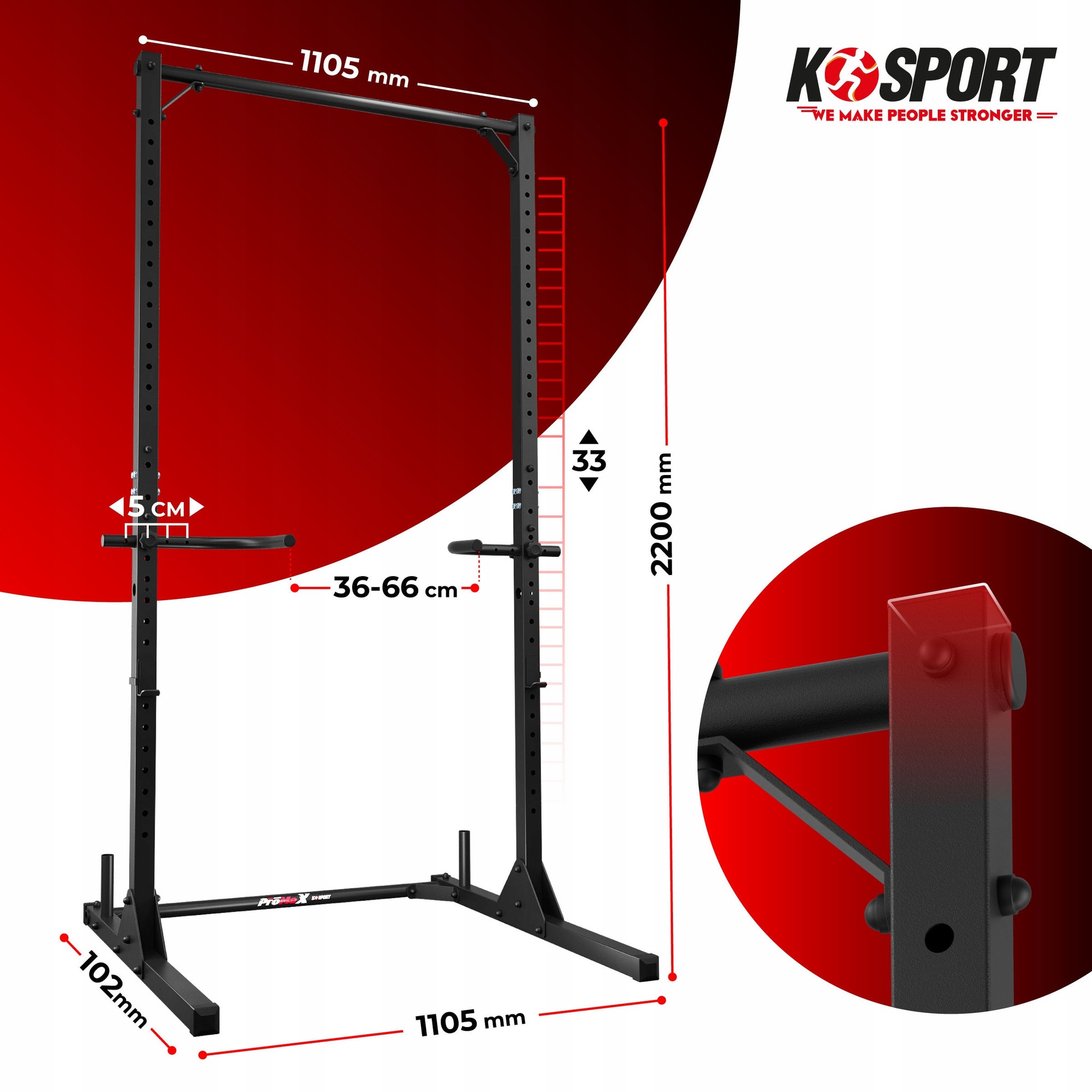 Bara de tractiune, K-SPORT, KSSL061, Metal, Capacitate maxima de ...