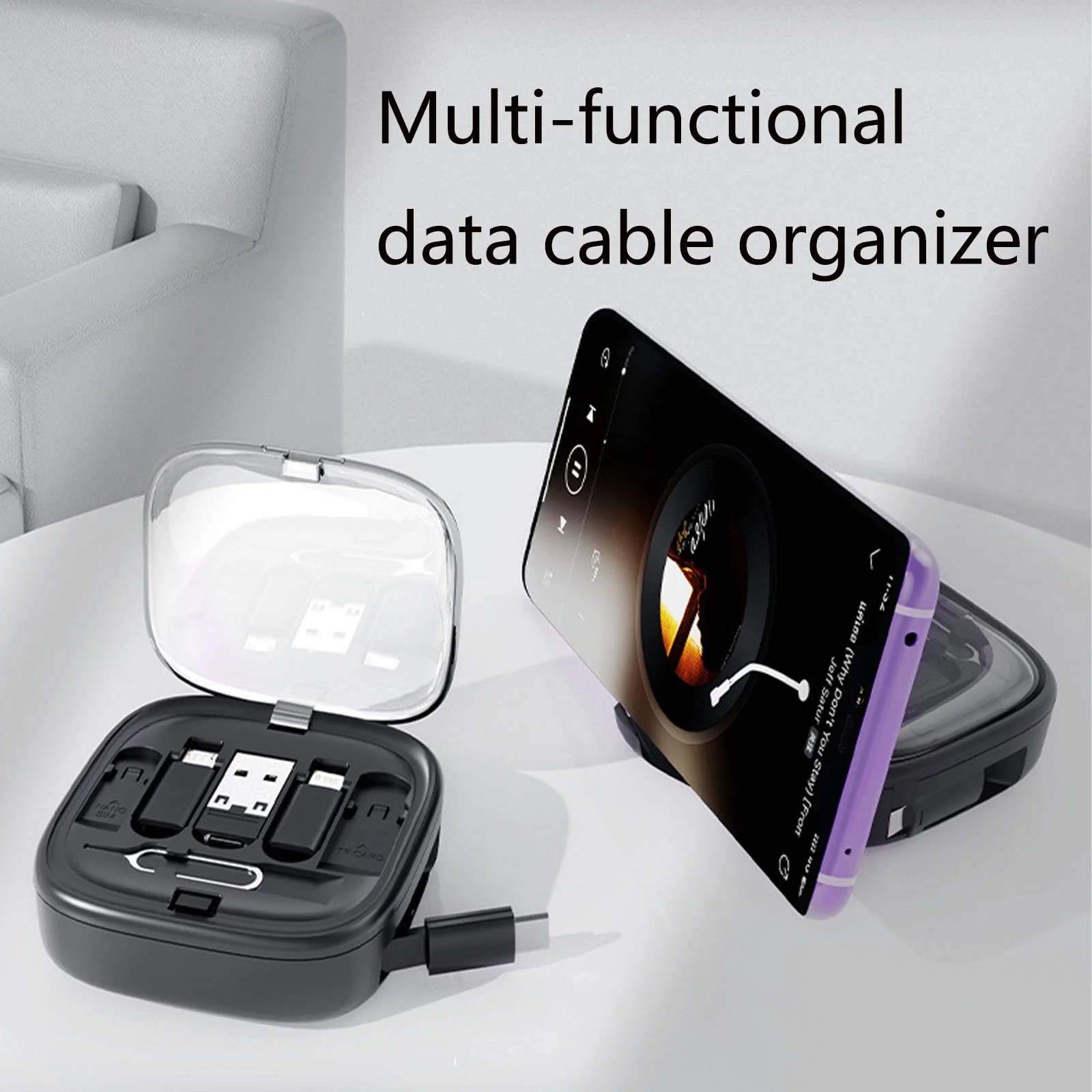 Organizator de cabluri de date portabil, multifunctional, cu suport ...