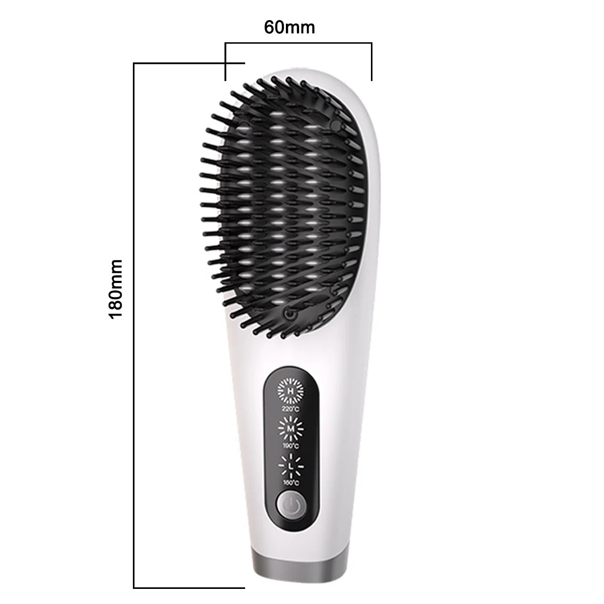 Perie de par electrica, neagra, 18x6cm, incarcare USB, temperatura 160 ...