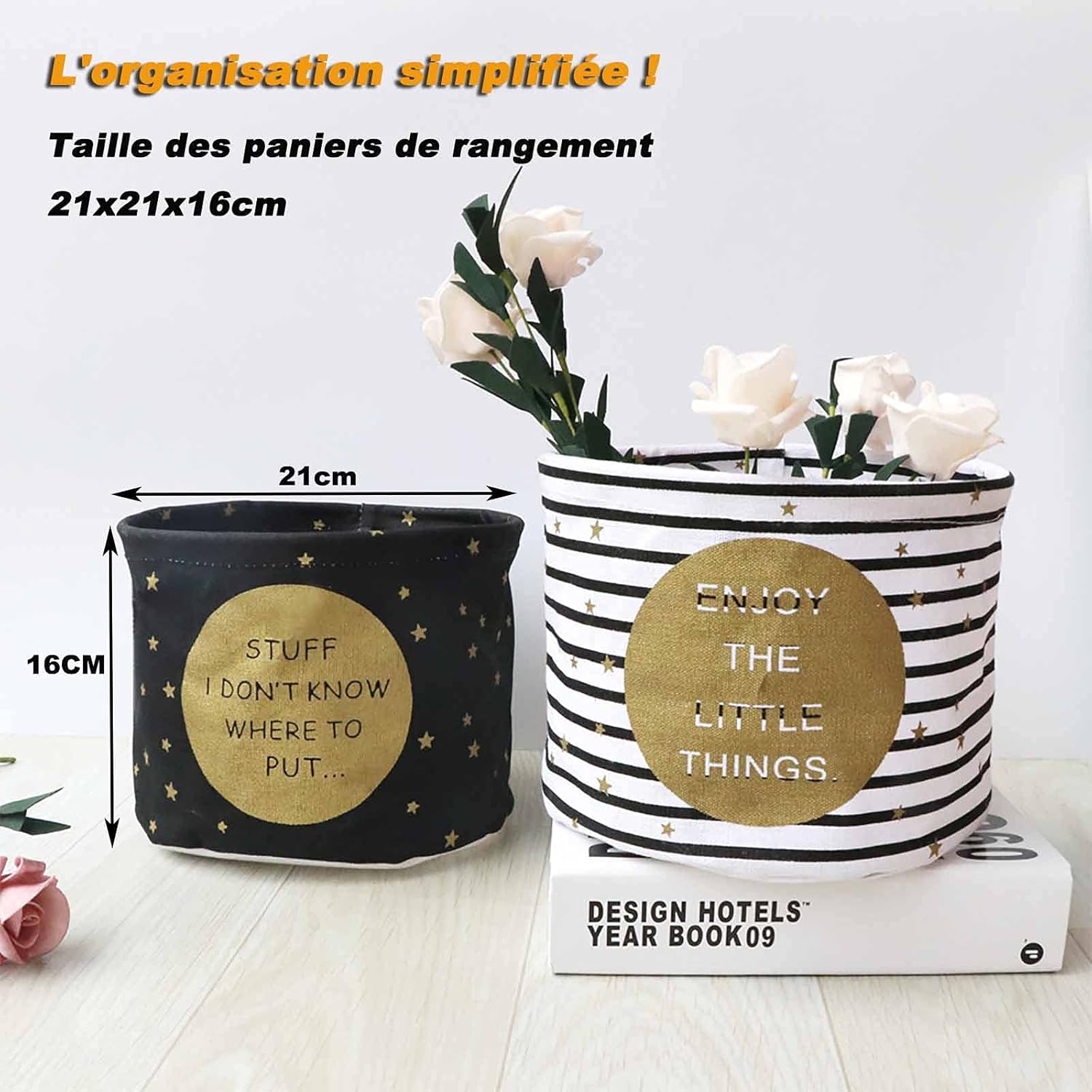 Set cosuri de depozitare pliabile Enforose, design modern, tesatura din ...