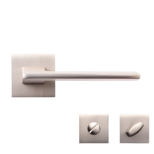 Maner usa interior APECS H-30134-A slim, nichel mat, cu rozete de WC ...