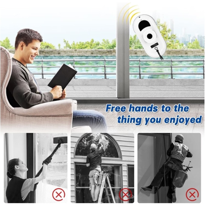 Robot curatare geamuri, Excitat®, remote control function, detectie ...