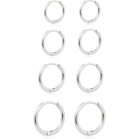 4 perechi de cercei cu cerc de cartilaj, VPUINEFE, cercei mici, 8mm ...