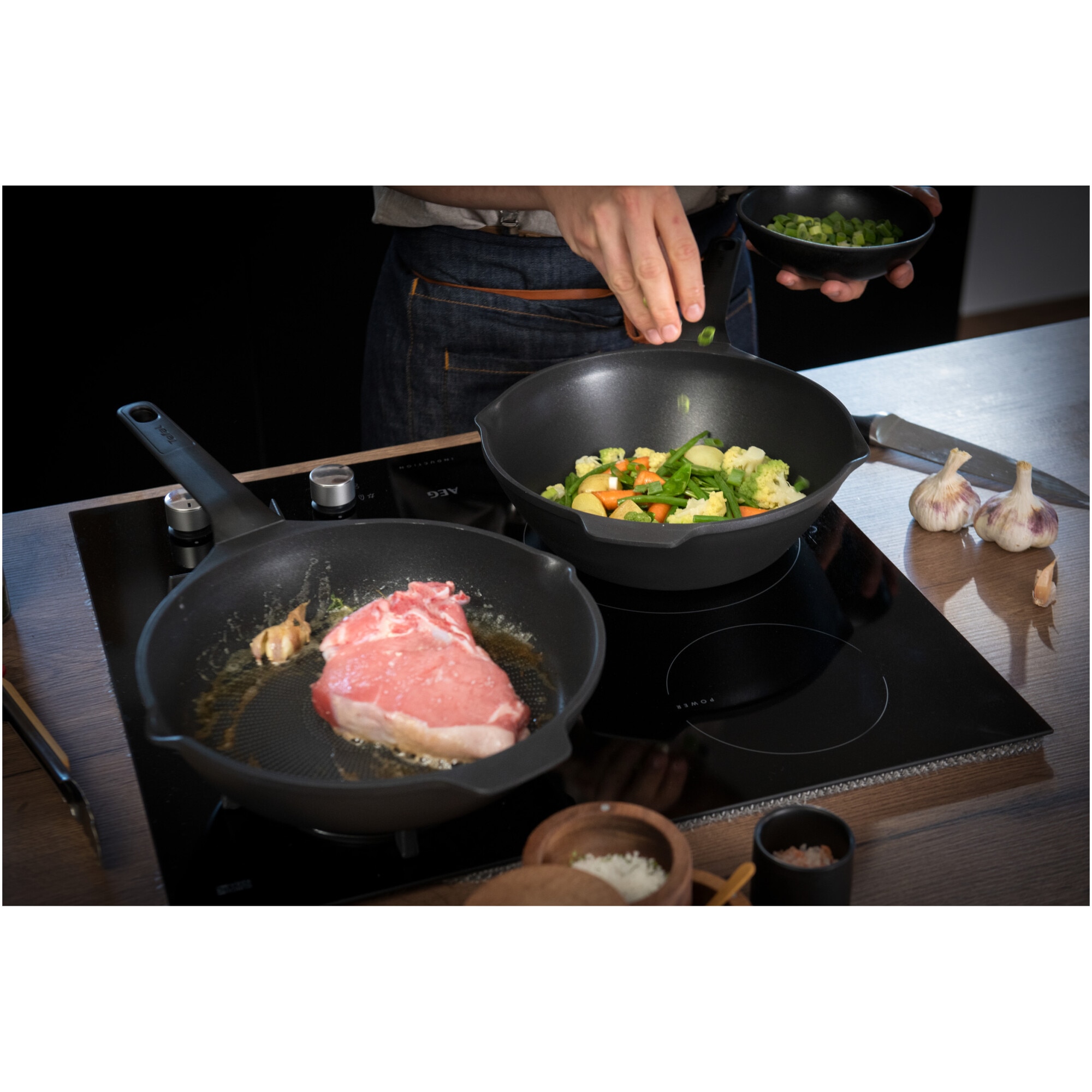 Tigaie wok Tefal Robusto, 28 cm, inductie, invelis antiaderent din ...