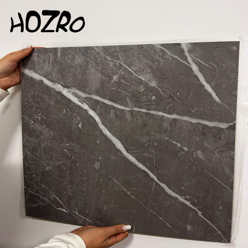 Set 10 x Placi PVC Autoadezive HOZRO, Pentru Podea, Stil Marmura ...