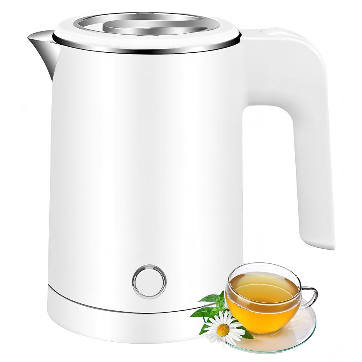 Fierbator Electric, 0.5L, 2200w, Inox, Design cu pereti dubli, Oprire ...