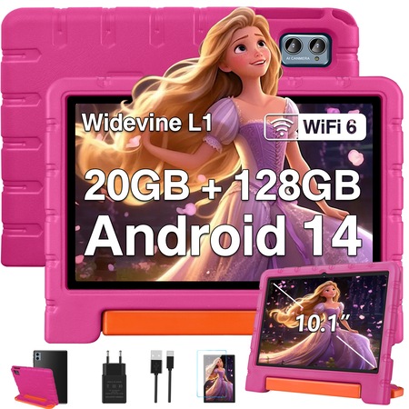 10 hüvelykes ZIOVO gyerek tablet Android 14-gyel, 20 GB RAM+128 GB ROM ...