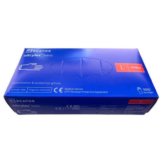 Nitrylex Basic, Mercator, manusi nitril, fara pudra, AQL 1.5, Albastru ...