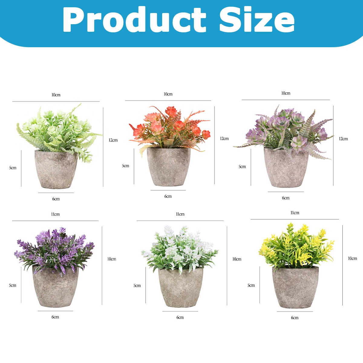 Plante artificiale, flori artificiale in ghiveci, set mini plante ...