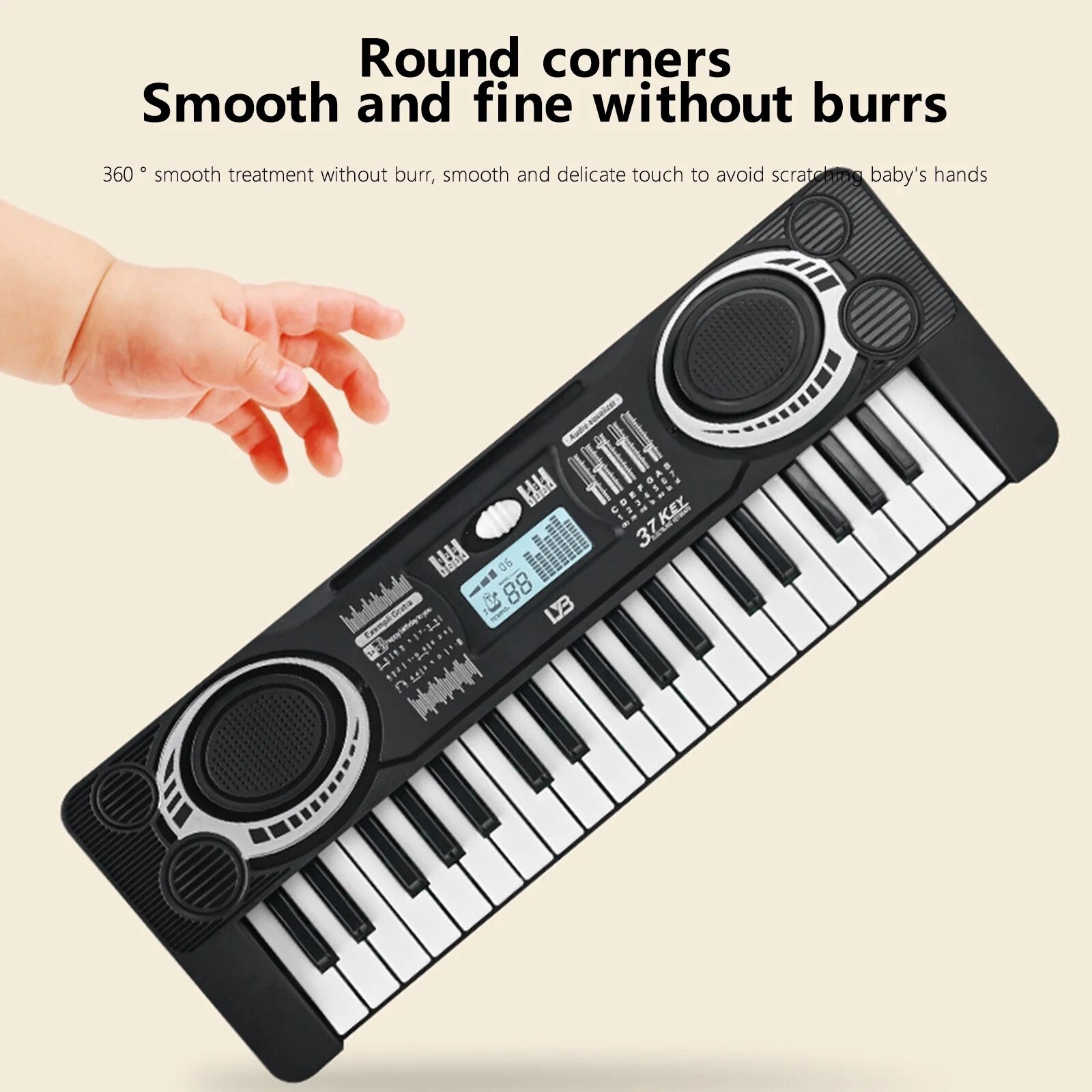 Mini elektronikus zongora gyerekeknek, 37 billentyűs multifunkcionális ...