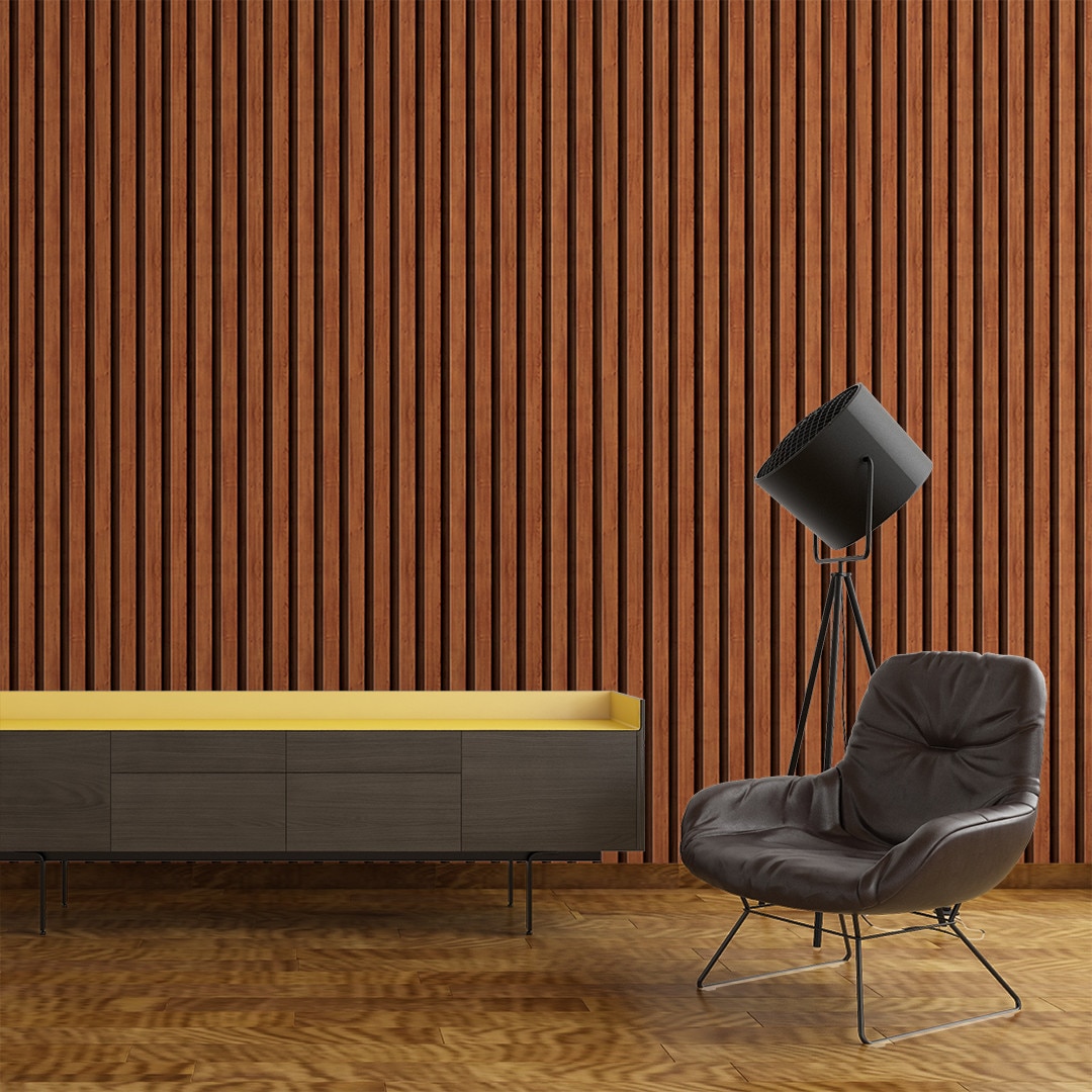 Autocolant PVC decorativ, Riflaj lemn cires, autoadeziv, efect 3D ...