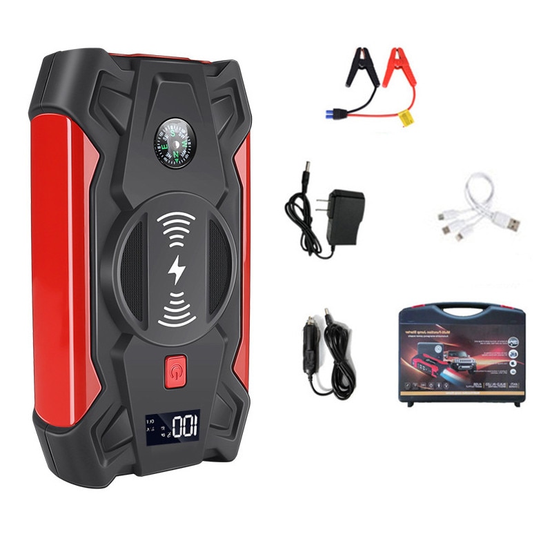 Starter auto portabil 12V, Rqiurpn, 28000mAh, 3 moduri LED, incarcare ...