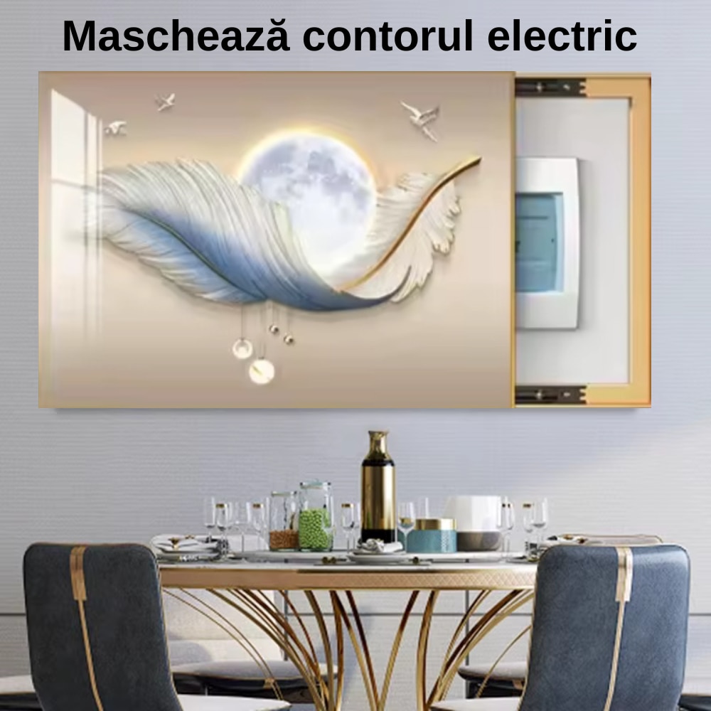 Capac tablou pentru Contor Electric cu Pictura decorativa, Aluminiu ...