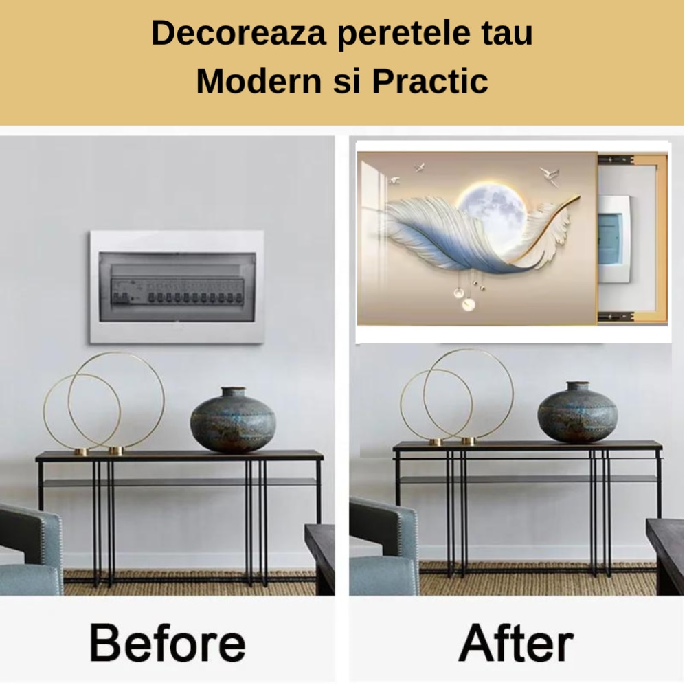 Capac tablou pentru Contor Electric cu Pictura decorativa, Aluminiu ...