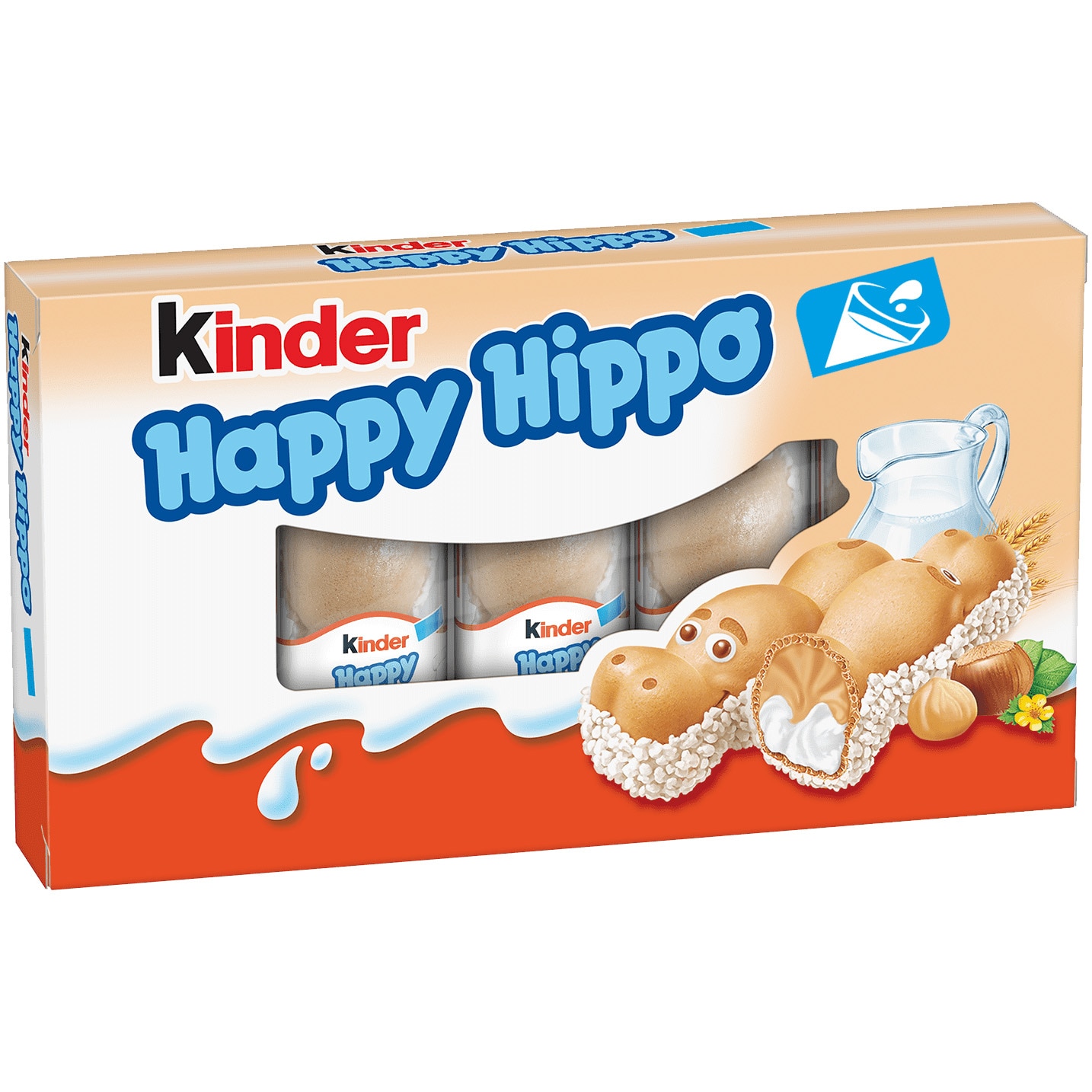 Napolitana cu umplutura de lapte si de alune de padure Kinder Happy ...