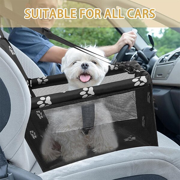 Scaun auto pentru caini, negru, material Oxford, 40x30x25cm - eMAG.ro