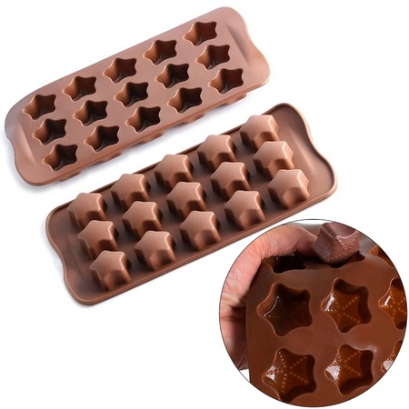 Forma 15 Stelute din Silicon Premium Antiaderent CCmax pentru Ciocolata ...