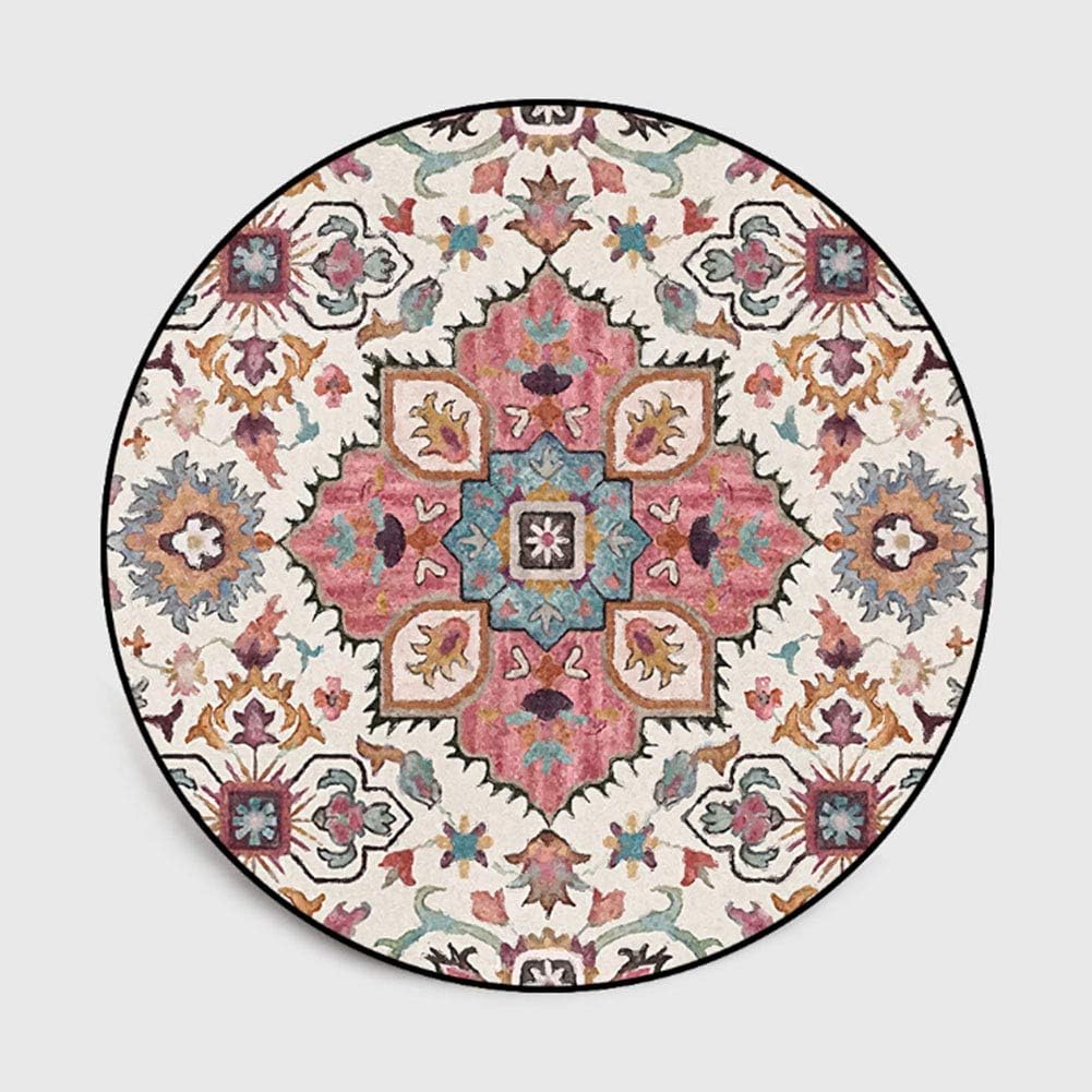 Covor rotund Bohemian, Ulisem, 100cm, microfibra, multicolor - eMAG.ro