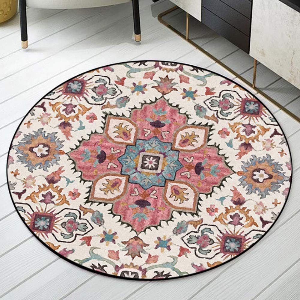 Covor rotund Bohemian, Ulisem, 100cm, microfibra, multicolor - eMAG.ro