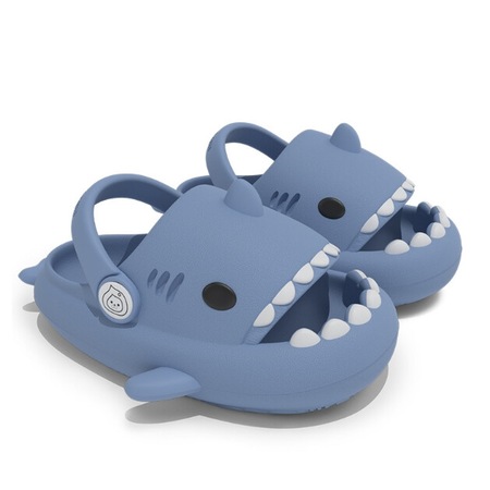 Papuci copii, albastri, 28-29 EU, design rechin, material EVA ...