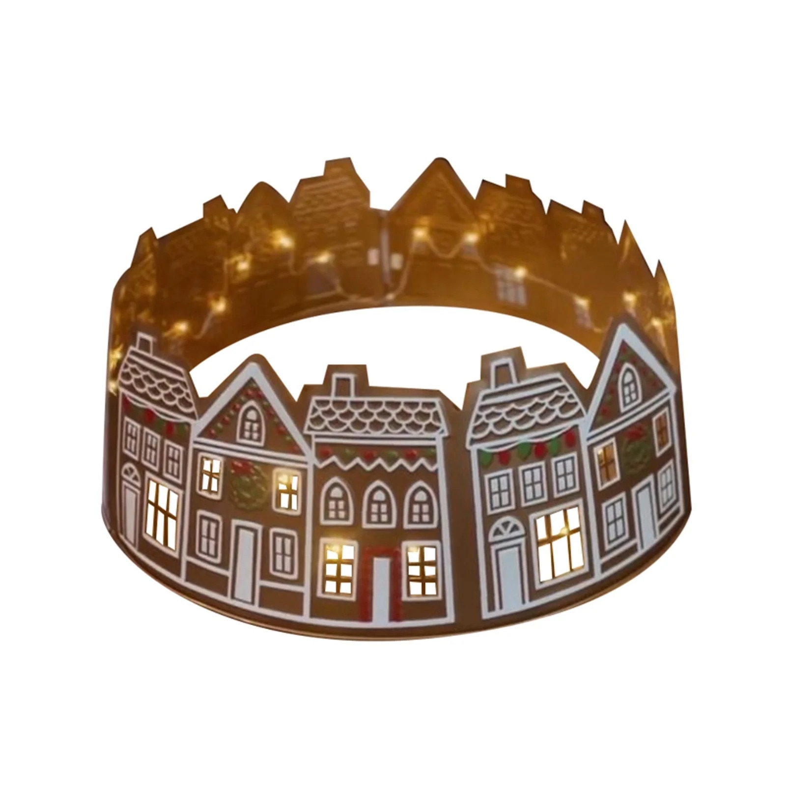 Guler brad de Craciun Fokelyi, design casa de turta dulce, LED, 28in, 5 ...