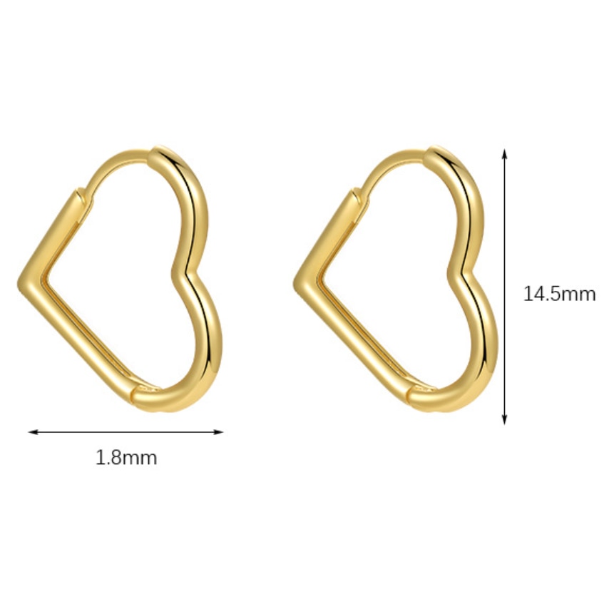 Cercei Inima, Argint 925, VPUINEFE, pentru Femei, Auriu - eMAG.ro