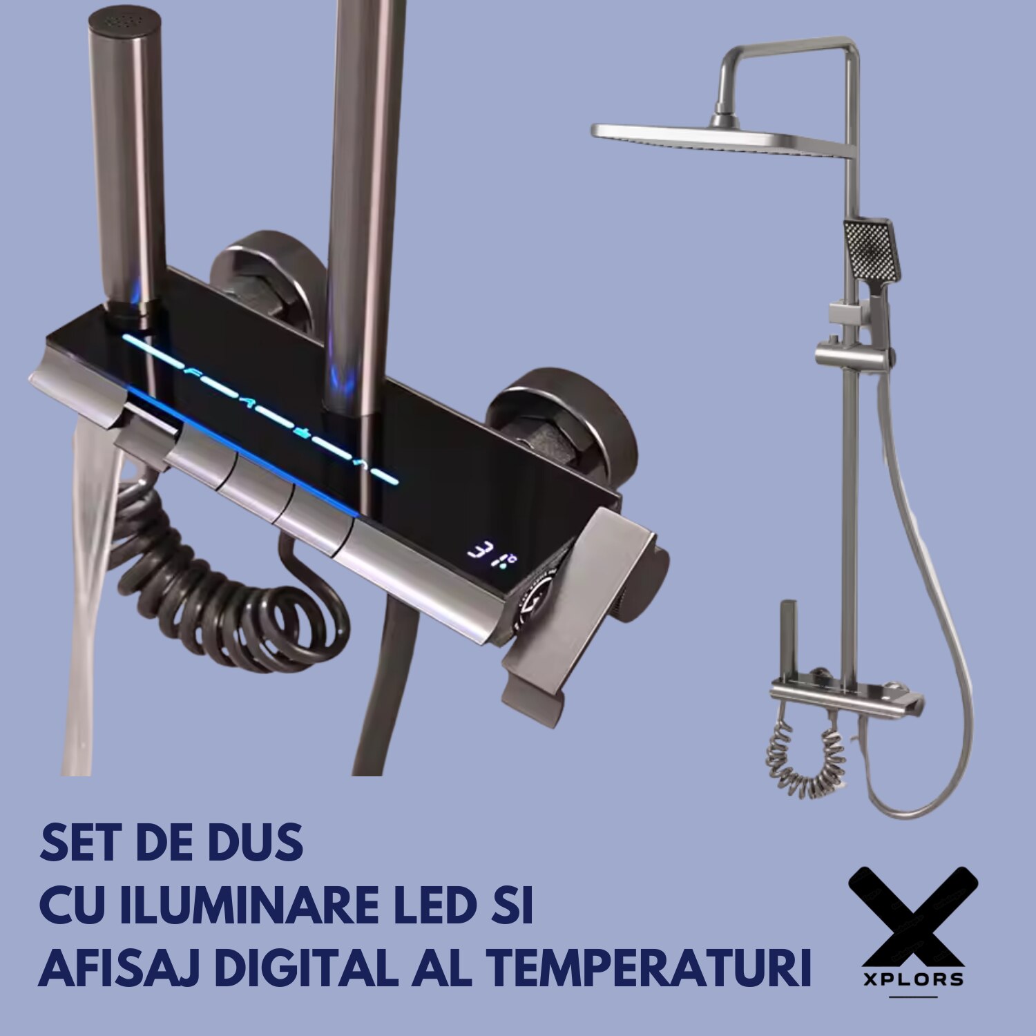 Set de Dus Digital Complet XPLORS®, Afisaj si Control Termostatic ...