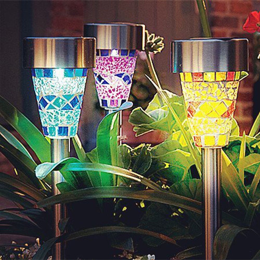 Lampi solare de gradina, set 3 bucati, multicolor, iluminat pentru alee ...