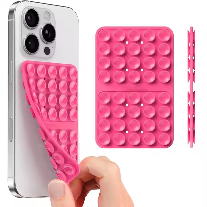 Suport pentru telefon din silicon cu ventuza, Prindere pe faianta/geam ...