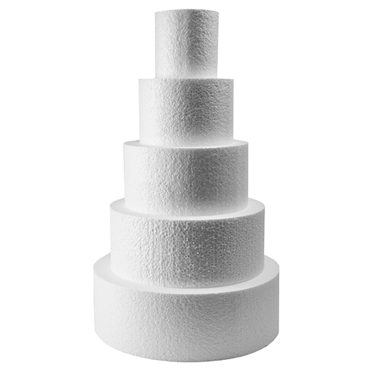 Macheta tort rotunda 5 etaje, 25cm, alb, 10x15x20x25x30cm - eMAG.ro