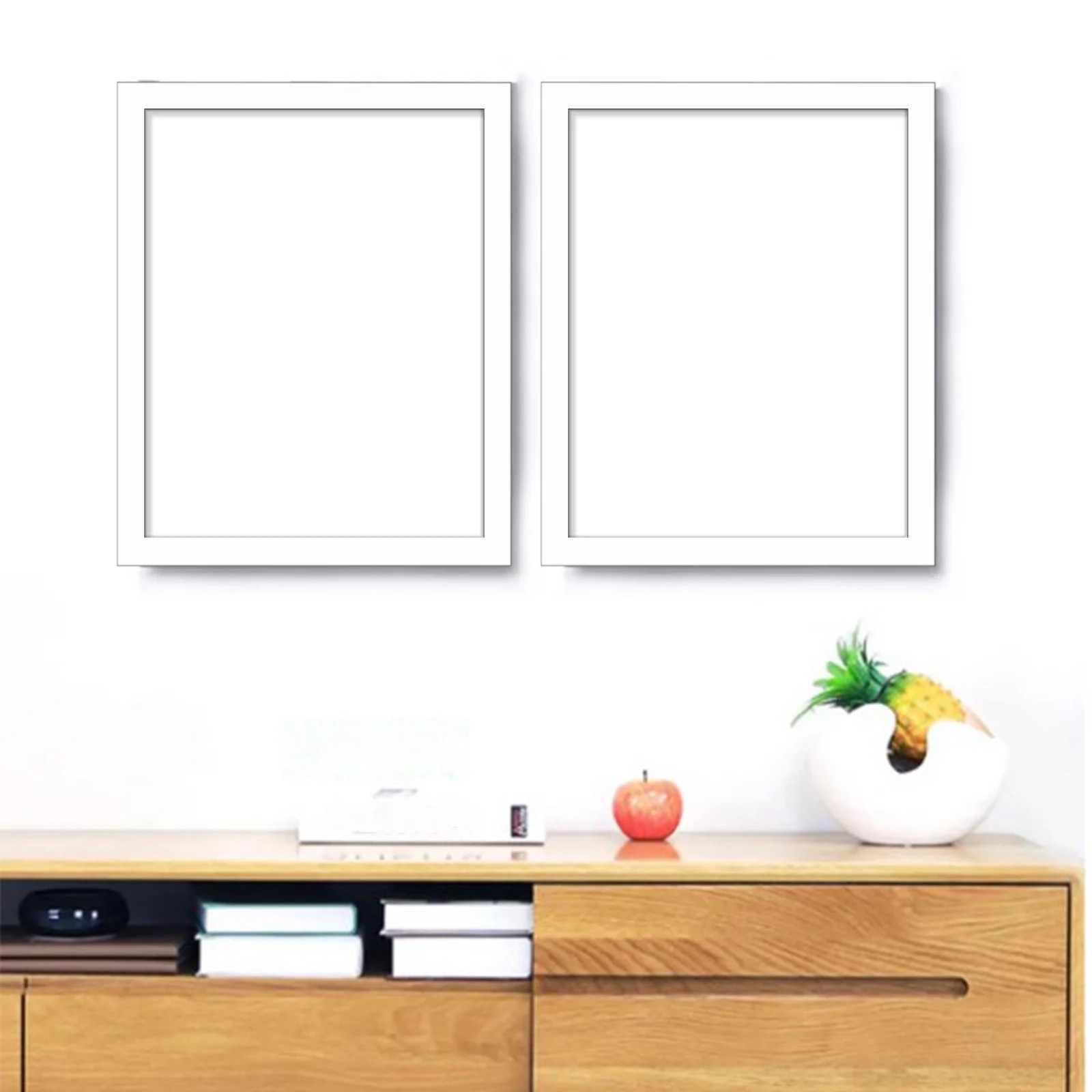 9x7 képkeret, fehér, fából, falra szerelhető, alátéttel 6x8 képhez vagy ...