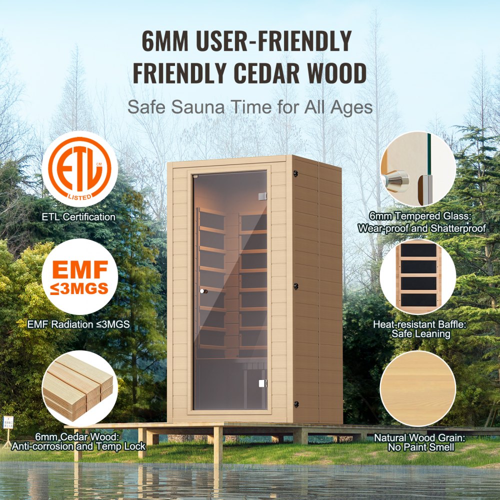 Sauna din lemn pentru acasa, infrarosu indepartat, SPA, capacitate 1-2 ...