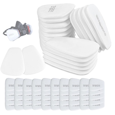 Set de 50 filtre din bumbac pentru masca de protectie, 5N11CN, filtrare ...