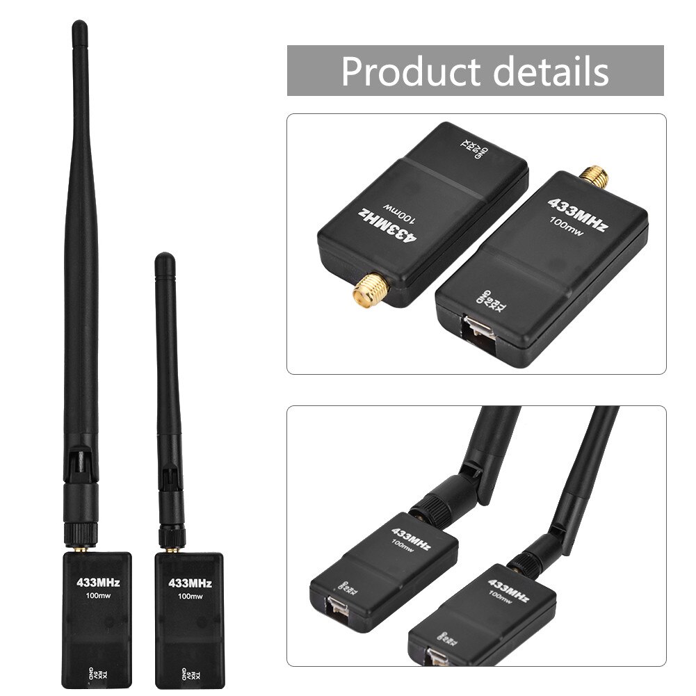 Modul de telemetrie radio 433MHz, Enforose, set 2 module, 100mW, USB, 4 ...