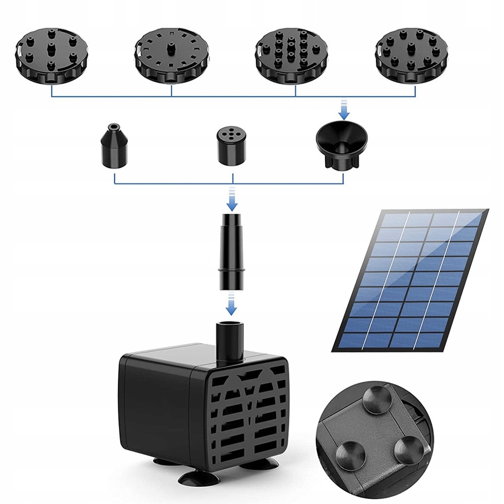 Fantana solara Pompa solara pentru iaz DIY cu teava de apa de 1,2 m, cu ...